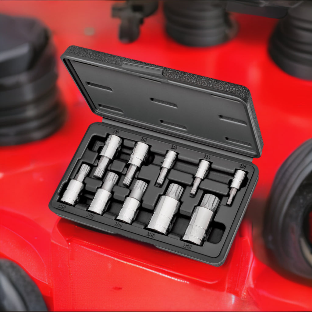 CARBYNE XZN Triple Square Spline Bit Socket Set - 10 Piece, S2 Steel B ...