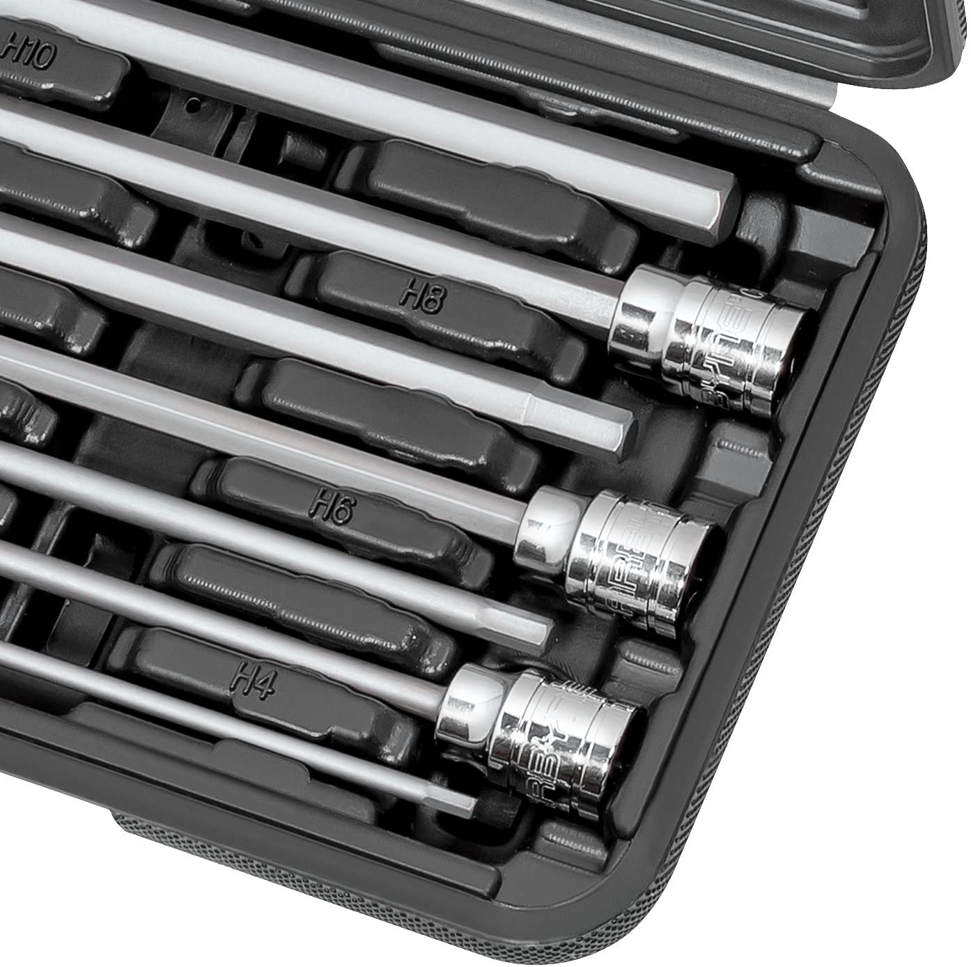 CARBYNE Extra Long Hex Bit Socket Set - 7 Piece, Metric, S2 Steel Bits ...